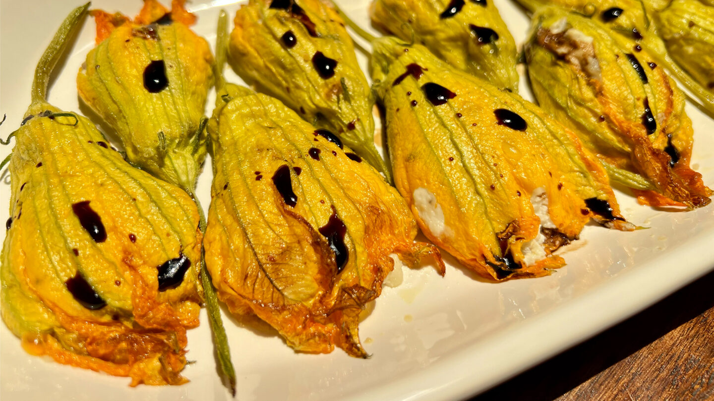 Zucchini Blossoms with Ricotta, Anchovies, and Lemon